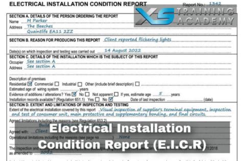 E I C R Electrical Installation Condition Report