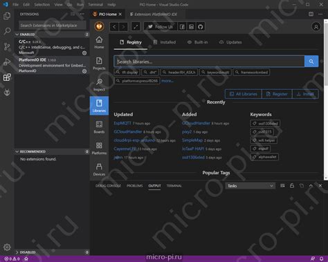 Platformio Visual Studio Code Arduino Esp K Micropi