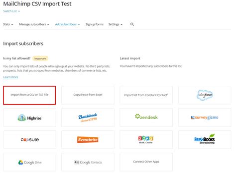 how to import registrations into mailchimp event espresso user guides
