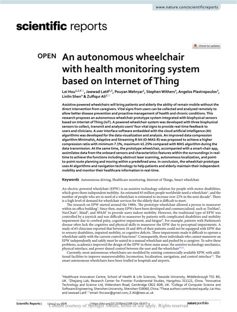 Pdf An Autonomous Wheelchair With Health Monitoring System Based On Internet Of Thing