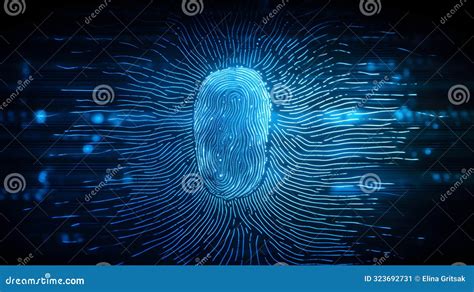 Digital Fingerprint Scanner Enhancing Security Biometric Identity Stock Image Image Of
