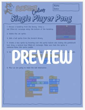 Scratch Coding Single Player Pong Game By Mathetronix TPT