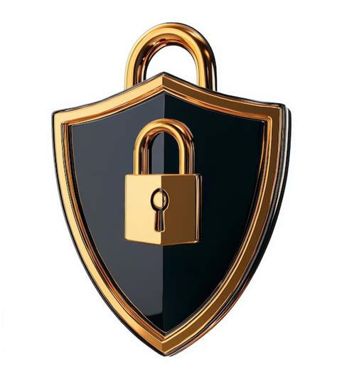 Illustration Of A 3d Render Shield With A Key Inside A Lock Hole Secure Protection Security Safe