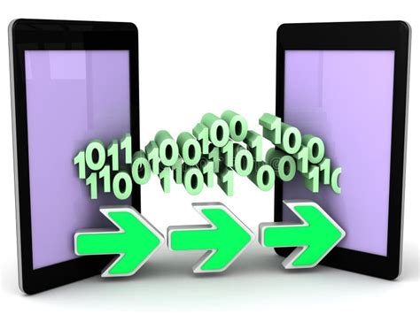 Bits Y Bytes De Transferencia De Datos Del Teléfono Al Teléfono Stock De Ilustración