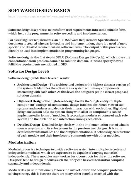 Software Design Basics Pdf Modular Programming Software Design