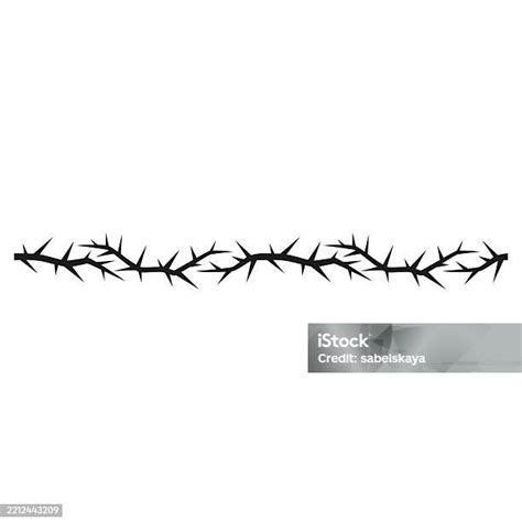 철조망 사슬 벡터 가시 검은 얽힌 선 경계 미늘 줄무늬 고딕 양식의 날카로운 울타리 스파이크가있는 식물 줄기 가시에 대한 스톡 벡터 아트 및 기타 이미지 Istock
