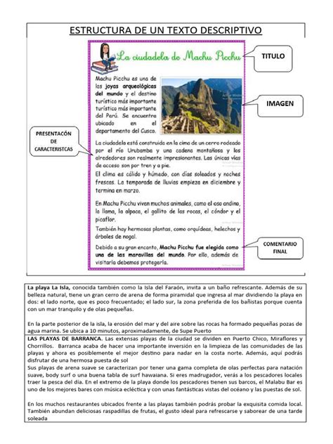 Ficha Estructura Texto Descriptivo Pdf