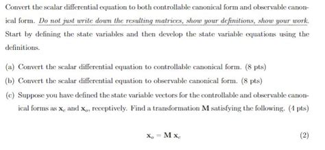 Solved Consider The Differential Equation Below Convert