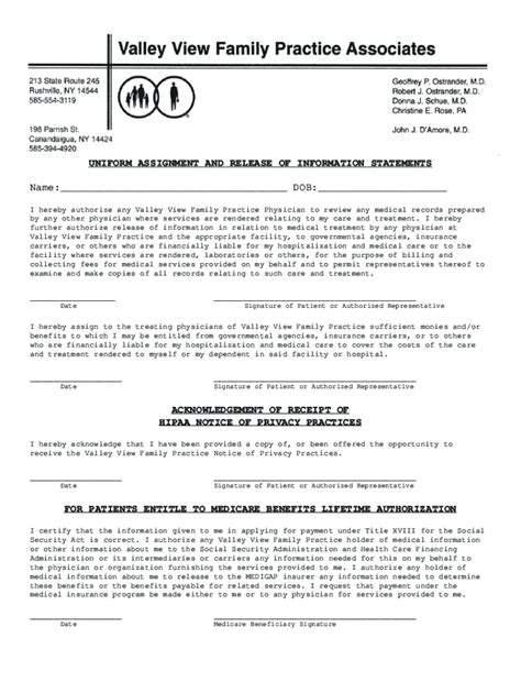 Fillable Online Uniform Assignment And Release Of Information