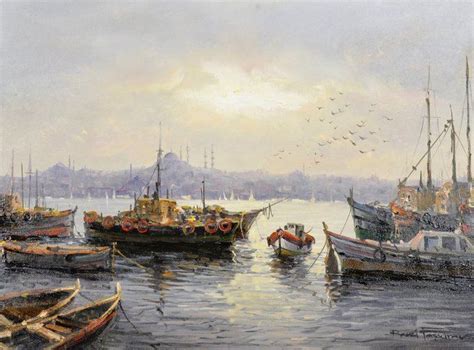 Stanbul Da Demirli Tekneler Remzi Ta K Ran Resim Sanat Resim Istanbul