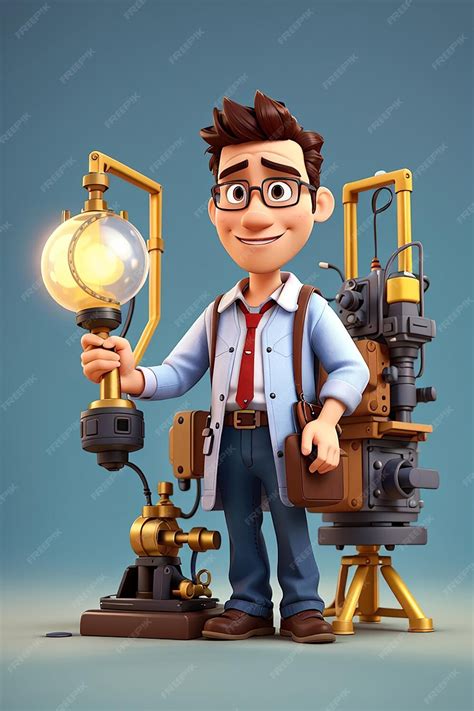 Premium Photo Inventor Cartoon Creative 3d Animation Illustration