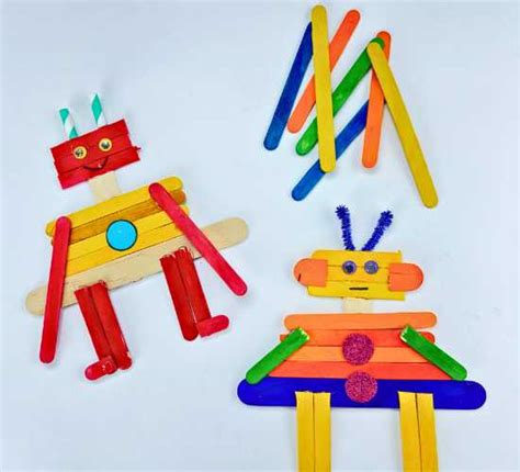 Popsicle Stick Robot Craft Activity
