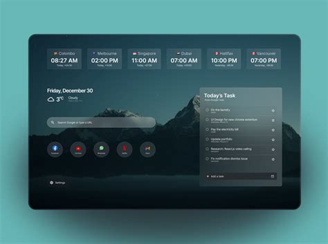 new tab chrome extension ui by sashen pasindu on dribbble