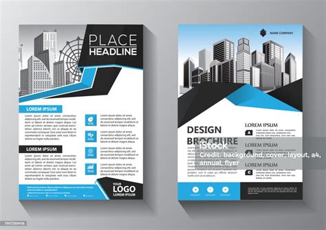 브로셔 디자인 현대적인 레이아웃 연례 보고서 포스터 다채로운 삼각형으로 A4의 전단지 기술 과학 밝은 배경으로 시장에 대 한 기하학적 모양 A4 용지에 대한 스톡 벡터 아트