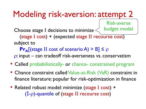 Ppt Risk Averse Stochastic Optimization Models Algorithms
