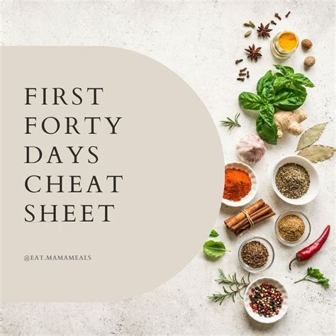 First Forty Days Cheat Sheet Artofit