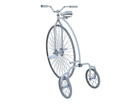 3d Bicicleta Antiga Velocipede Shakebone Penny Farthing Model Turbosquid 2086355