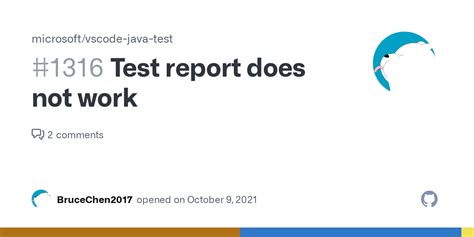 Test Report Does Not Work · Issue 1316 · Microsoftvscode Java Test · Github