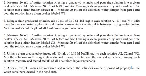 Part I Preparation Of Buffer Solutions And PH Chegg