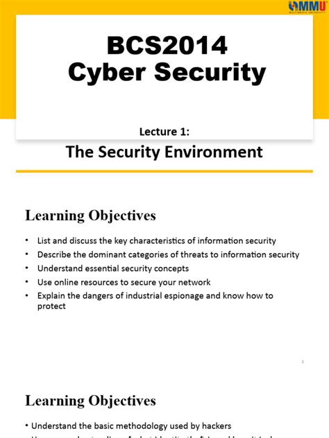 lecture 1 the security environment pdf security computer security