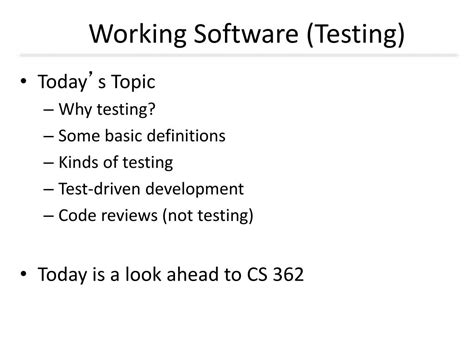 PPT Working Software Testing PowerPoint Presentation Free Download ID