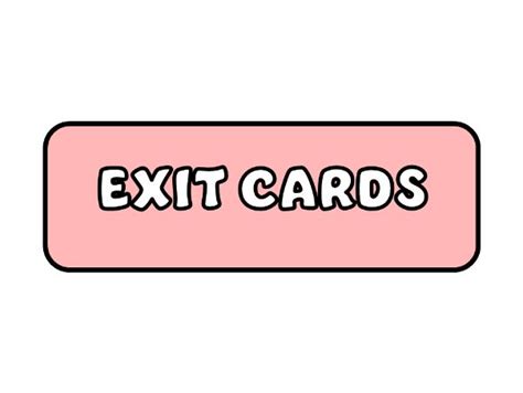 Assessment For Learning Exit Cards Teaching Resources