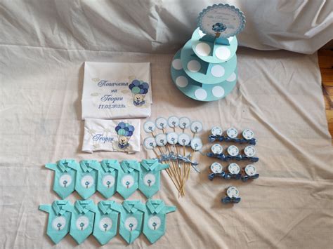 Комплект за погача бебешка погача украса за погача момче Handmasters Bg