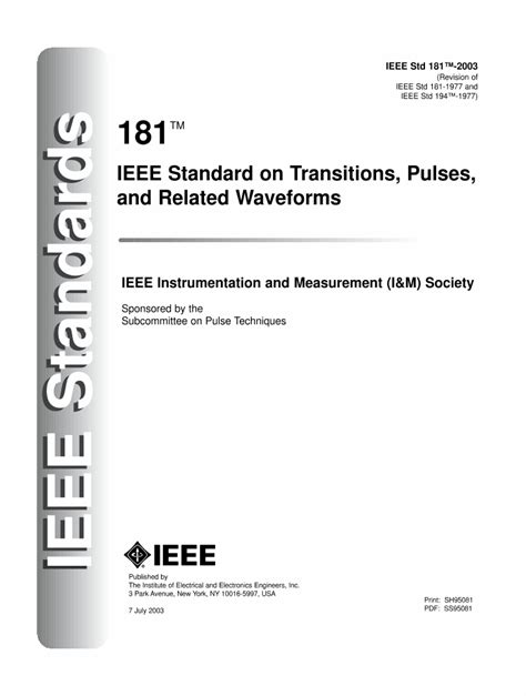 IEEE Standard On Transitions Pulses And Related Waveforms IEEE Standard IEEE Xplore