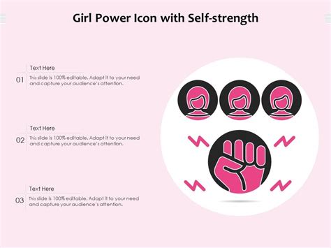 Girl Power Icon With Self Strength Ppt PowerPoint Presentation Styles Rules