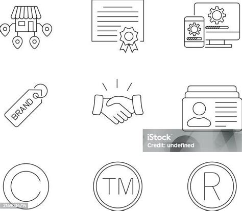 저작권 기호 아이콘 R Tm C 기호 선 벡터 이미지 개념에 대한 스톡 벡터 아트 및 기타 이미지 개념 개념과 주제