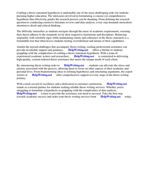 Thesis Statement Hypothesis Pdf Hypothesis Experiment