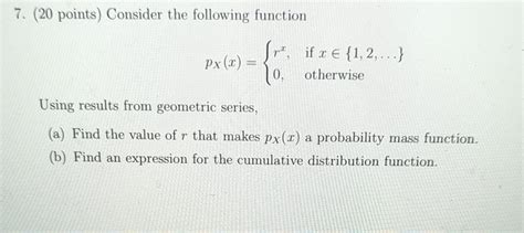 Solved 7 20 Points Consider The Following Function