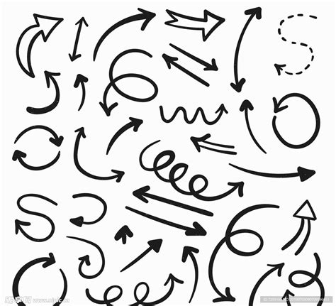 手绘装饰箭头设计图 其他 广告设计 设计图库 昵图网