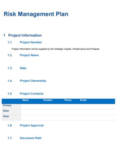 Project Risk Management Plan 10 Examples Format How To Create Pdf