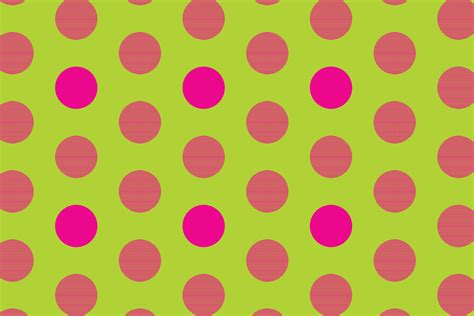Simple Abstract Pink Colour Polka Dot Pattern On Green Background