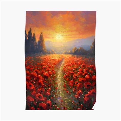 Remembrance Day Poppy Field With Poppy Flowers Poster For Sale By Farhanhafeez Redbubble