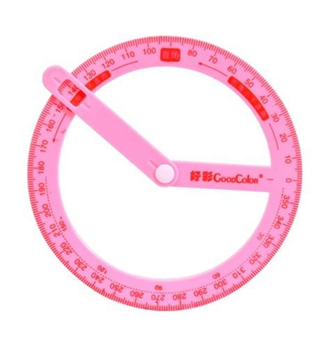 Henk 360 도 원형 수학 측정 도구 각도계 각도기 포인터 각도 눈금자 티몬