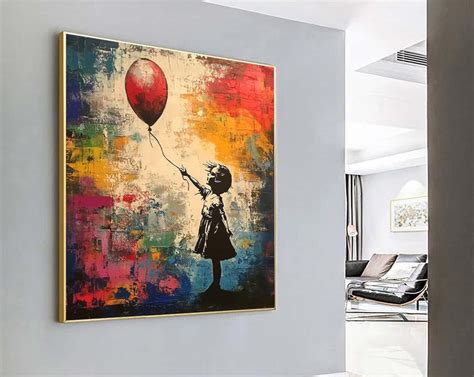 Banksy Girl With Balloon Canvas Modern Graffiti Art Print Etsy Ireland