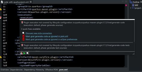 Eclipse Pomxml Error Newly Created Quarkus Project · Issue 11919
