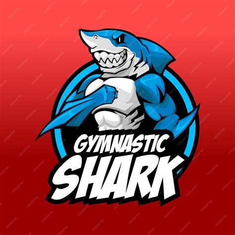 Premium Vector Gym Shark Mascot Logo Vector Illustration