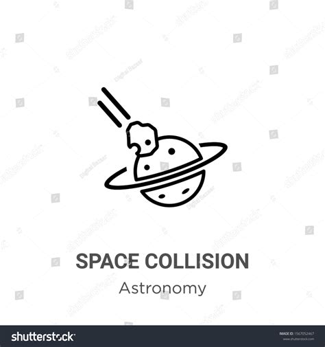 Space Collision Outline Vector Icon Thin Stock Vector Royalty Free 1567052467 Shutterstock