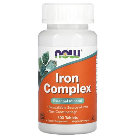 Iron Complex Ferro 27mg 100 Comprimidos Now