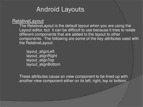 Mobile Computing With Android Acst 4550 Android Layouts Ppt Download
