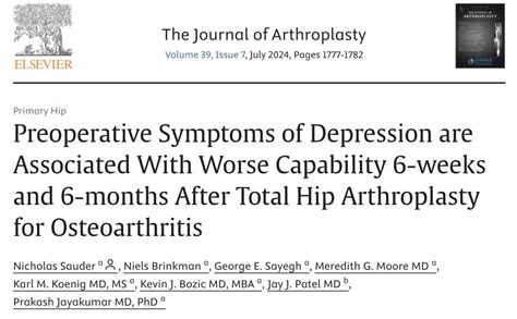 Hiphealth Depression Hipjournalclub Ehc European Hip Center Heuppraktijk