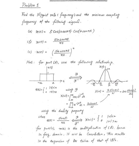 Solved Problem 1 Find The Nyquist Rate Frequency And The Chegg Com