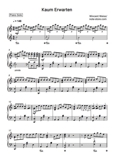 Wincent Weiss Kaum Erwarten Noten für Piano downloaden für Anfänger Klavier Solo SKU PSO0013514