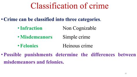 Lecture 1 Crime And Criminal Types Of Crime Classification Of Crime