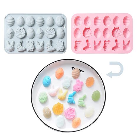 부활절 달걀 토끼 실리콘 곰 퐁당 초콜릿 쿠키 베이킹 금형 무스 디저트 케이크 토퍼 금형 만들기 베이킹 액세서리 Aliexpress