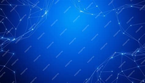 Premium Photo Abstract Blue Background With Connected Lines And Glowing Dots