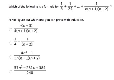 Solved Which Of The Following Is A Formula For Chegg Com